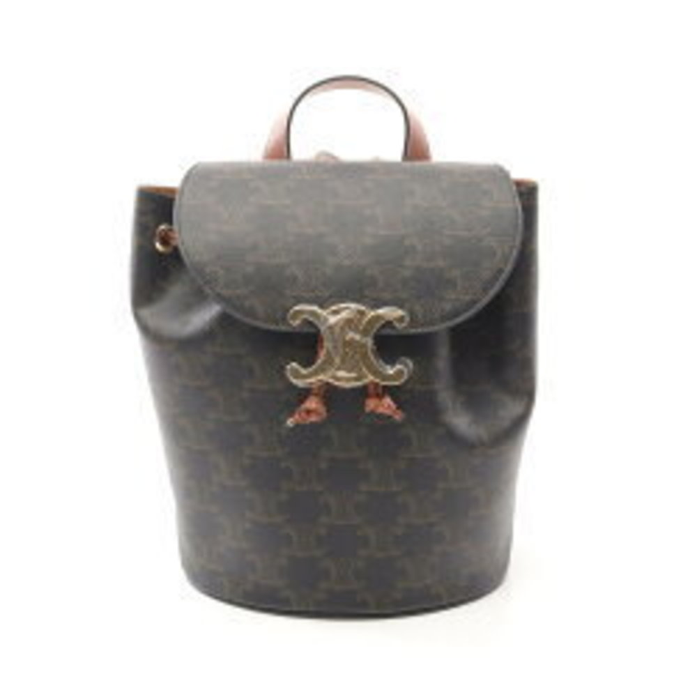Celine Bonnie Triomphe Backpack Leather Brown - Gem